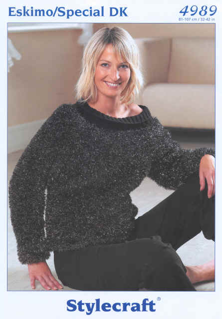 4989 Stylecraft Eskimo and Special DK Ladies Sweater Knitting Pattern ...