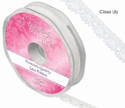 Eleganza Lace - 13mm x 1m Blenheim White | Love Me Yarns